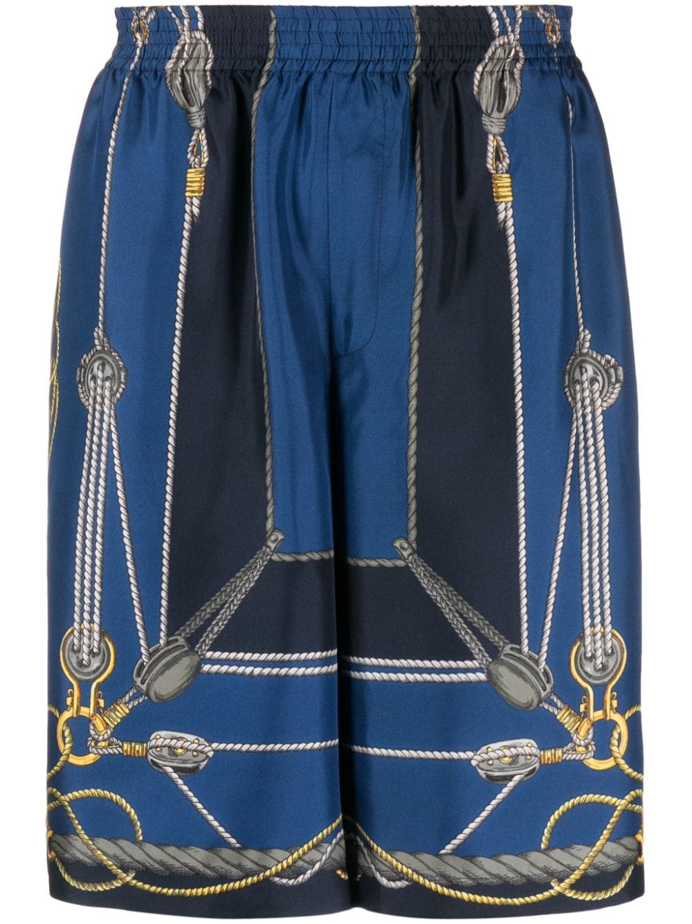 VERSACE Versace Nautical-Print Silk Shorts