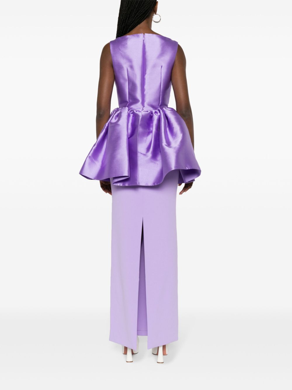 Solace London Alda Peplum Maxi Dress - Purple | Editorialist