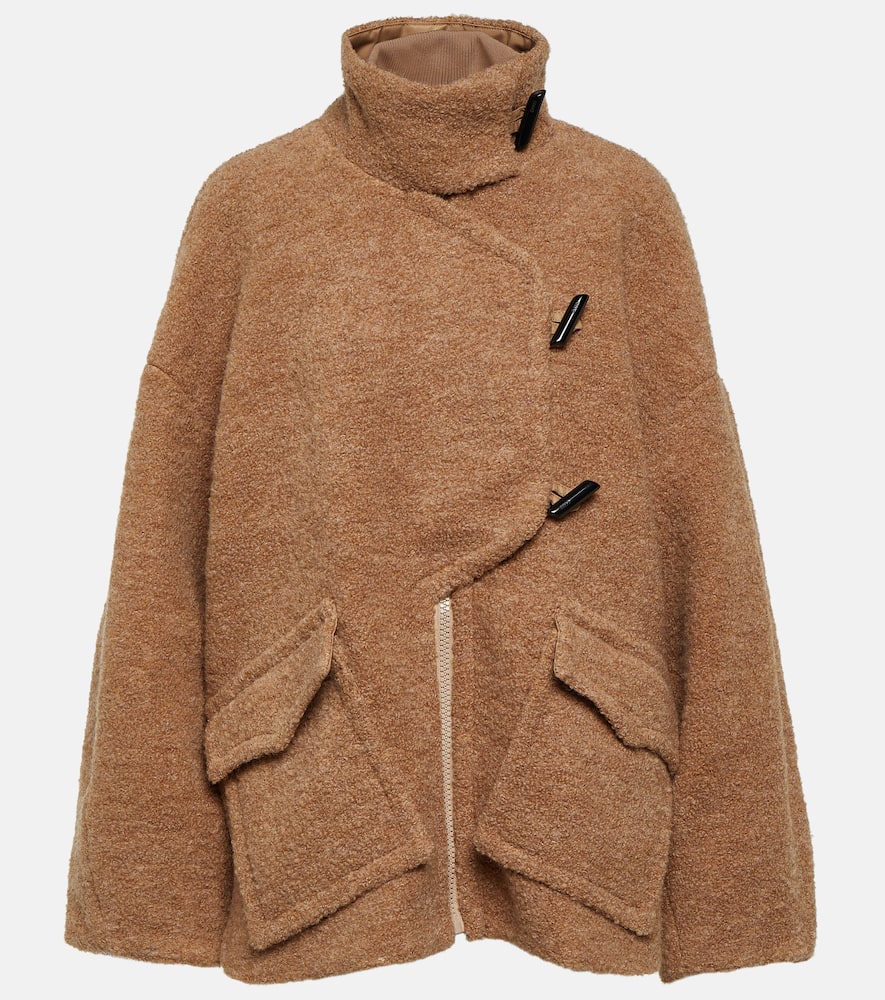 Ganni Wool-Blend Bouclé Coat In Brown - 30% Off | Editorialist