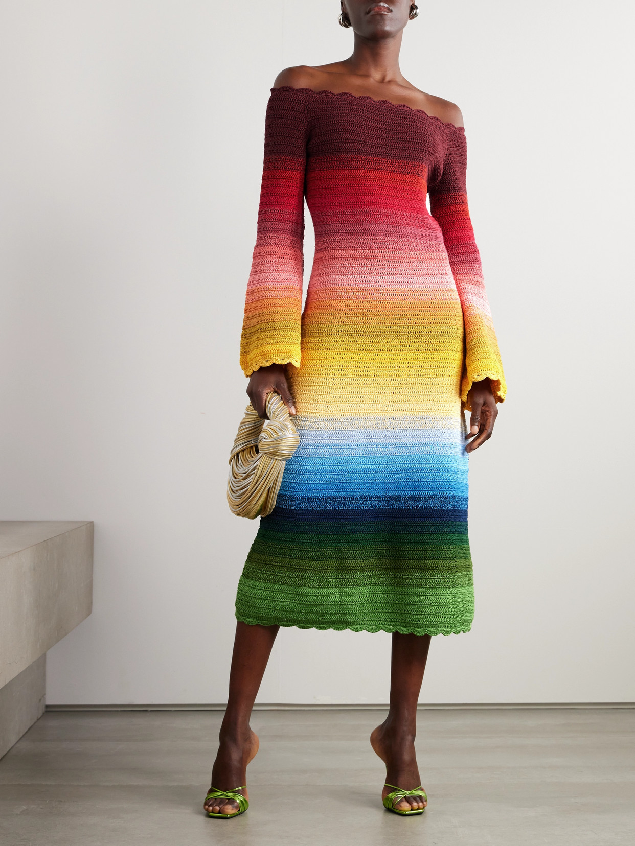 oscar de la renta rainbow-ombre crochet-knit dress Buy Ombre Crochet Knit - Rainbow At 80% Off wedding gowns 2021
