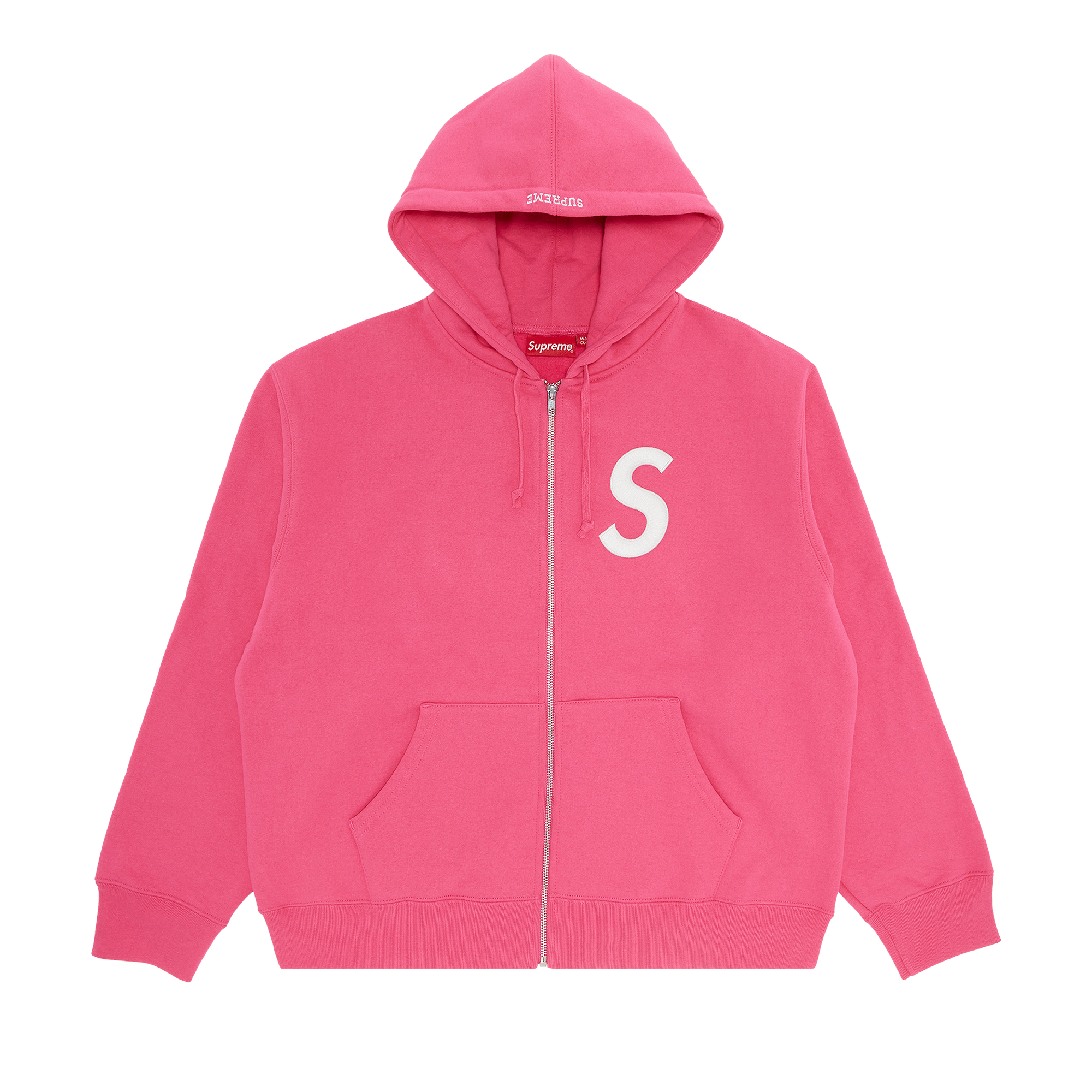Supreme S Logo Zip Up Hooded Sweatshirt - Pink | Editorialist