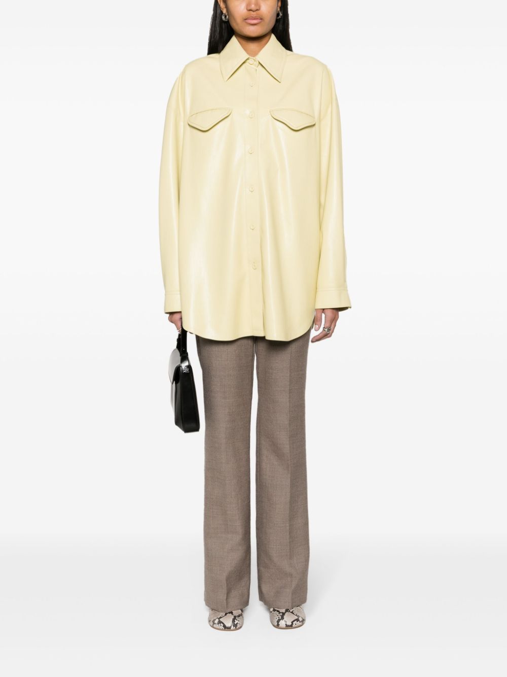 NANUSHKA Nanushka Kaysa Faux-Leather Shirt