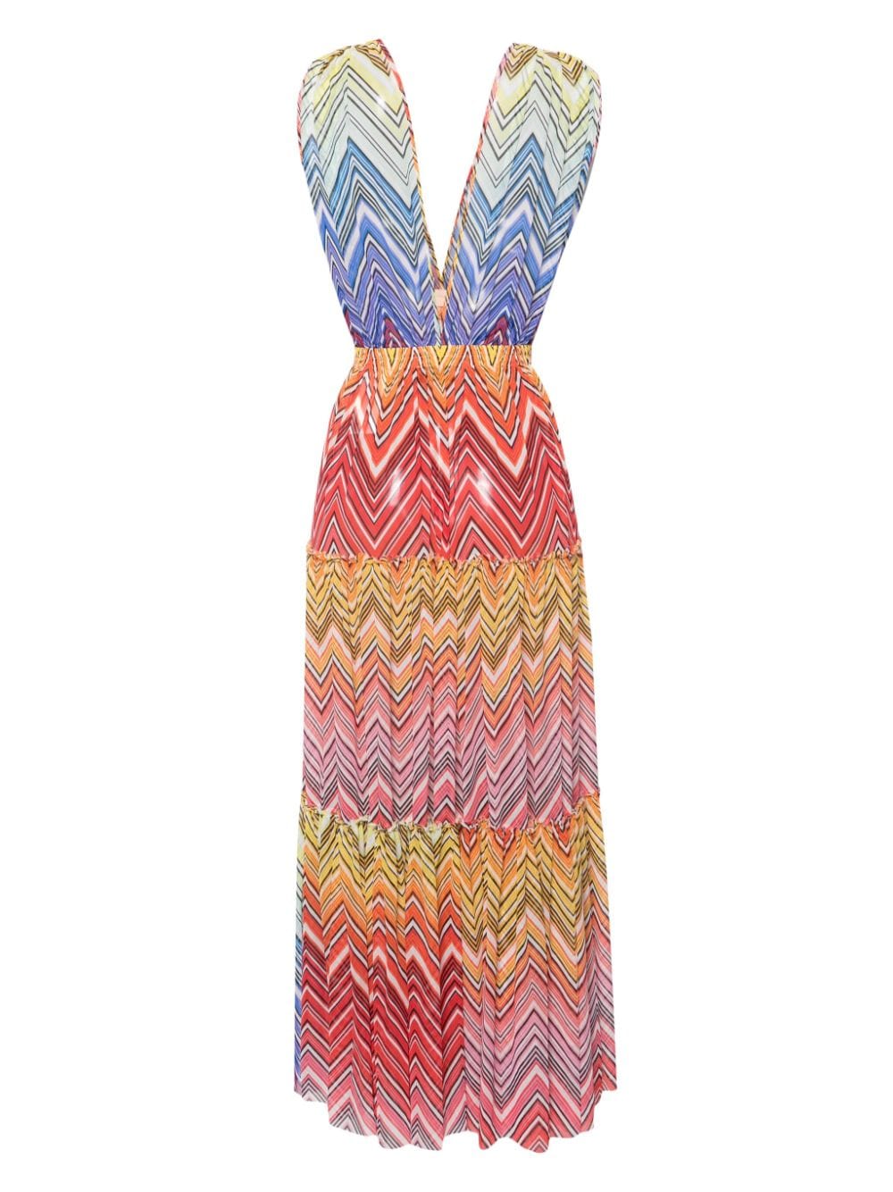 Missoni Zigzag Sheer Maxi Dress - Red | Editorialist