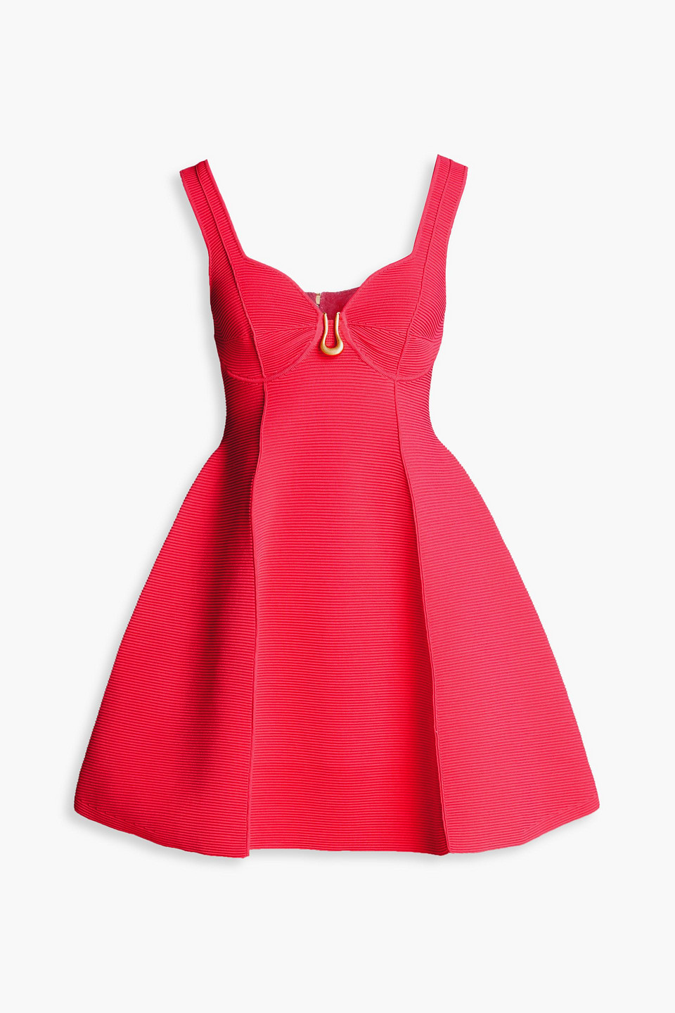 aje cast knit mini dress Embellished Ribbed-Knit In Coral - 75% Off party romper