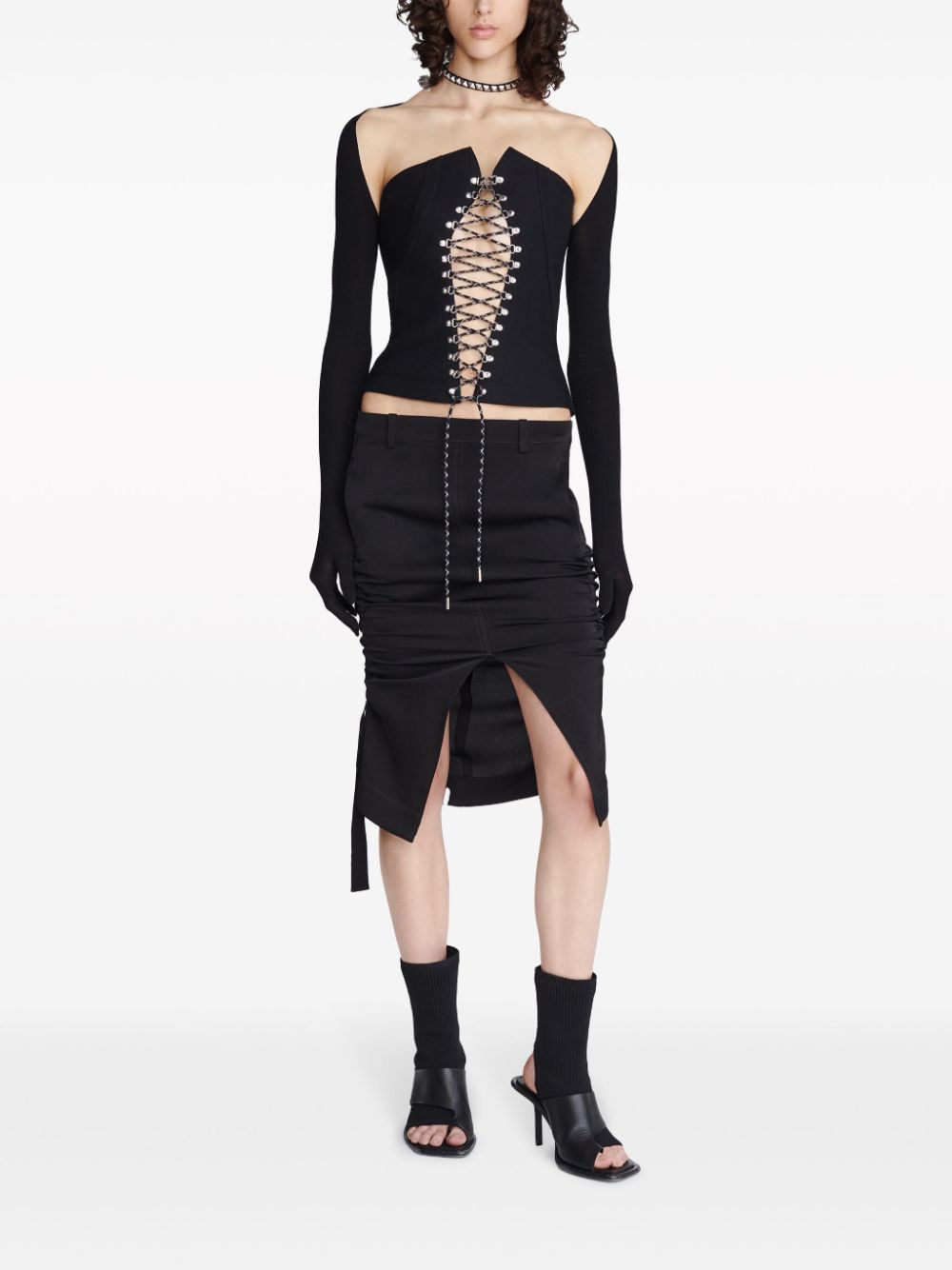DION LEE Cinch Midi Skirt
