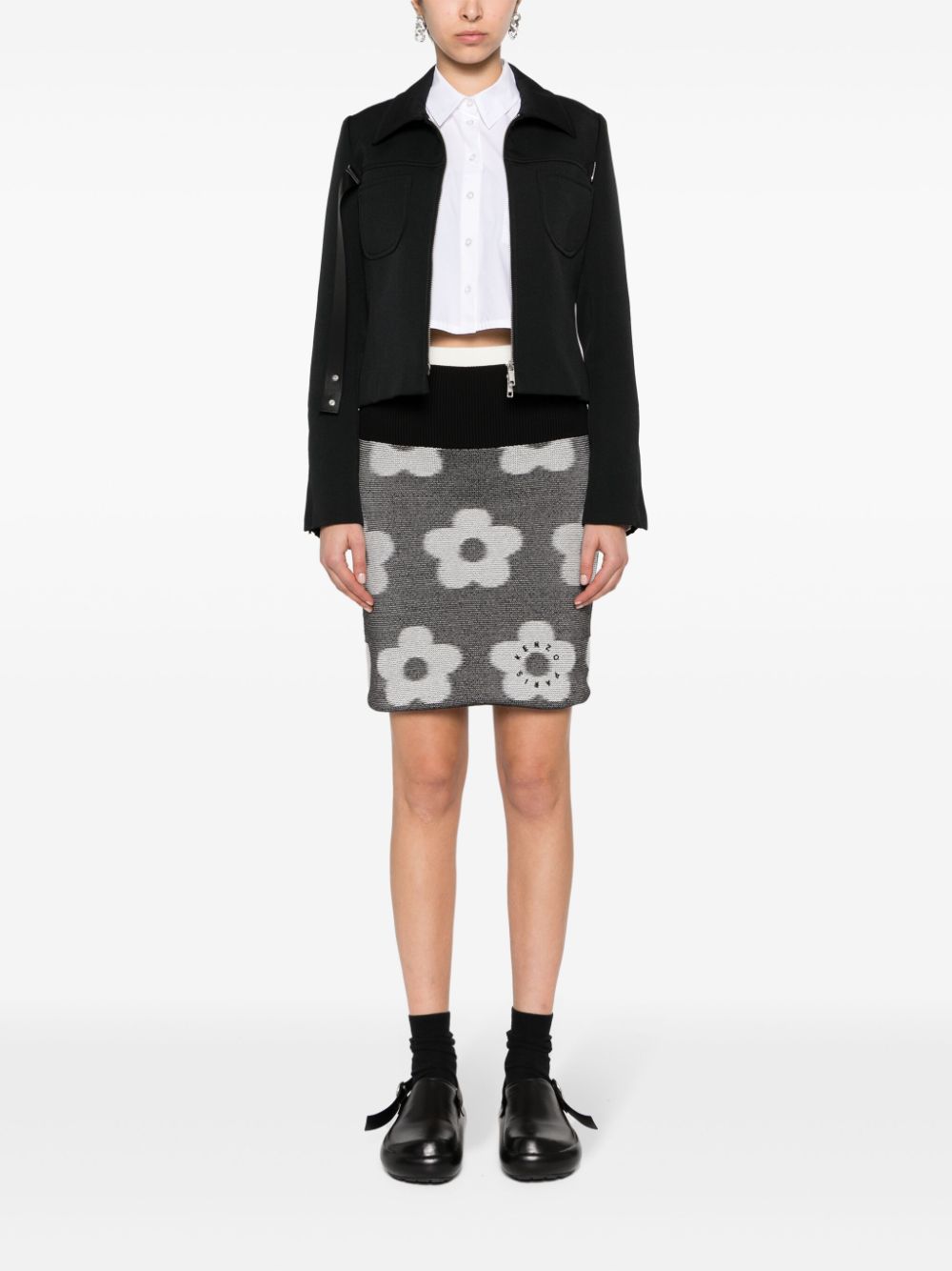 KENZO Kenzo Jacquard Flower-Motif Skirt