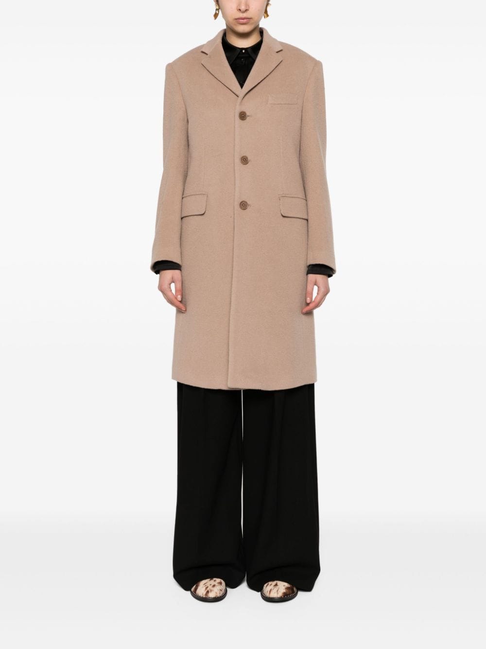 ASPESI ASPESI Single-Breasted Alpaca Wool-Blend Coat