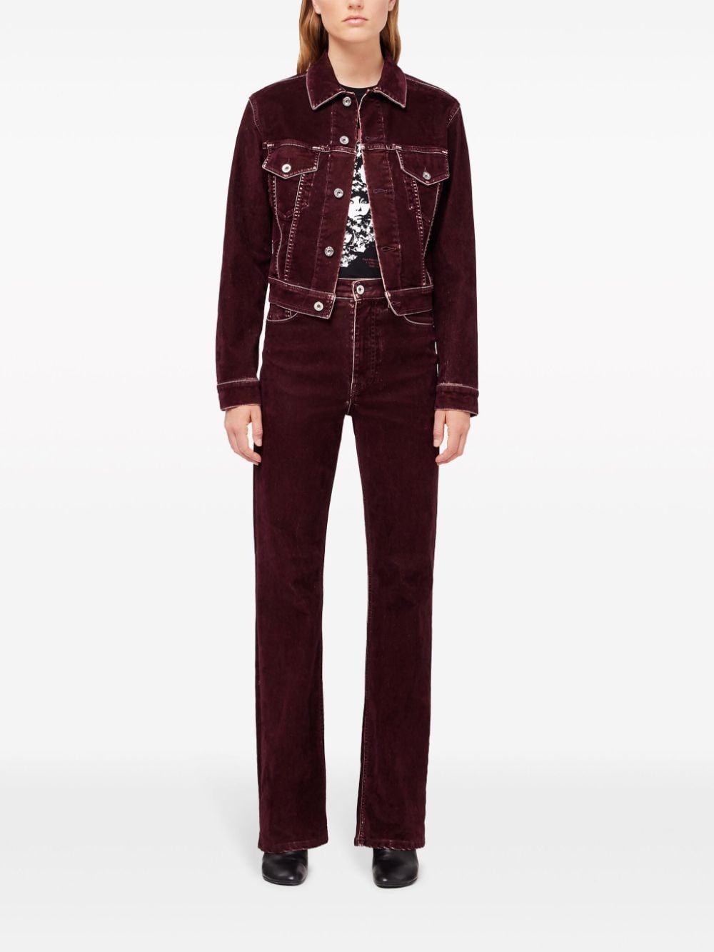 PACO RABANNE Rabanne High-Waist Velvet Trousers