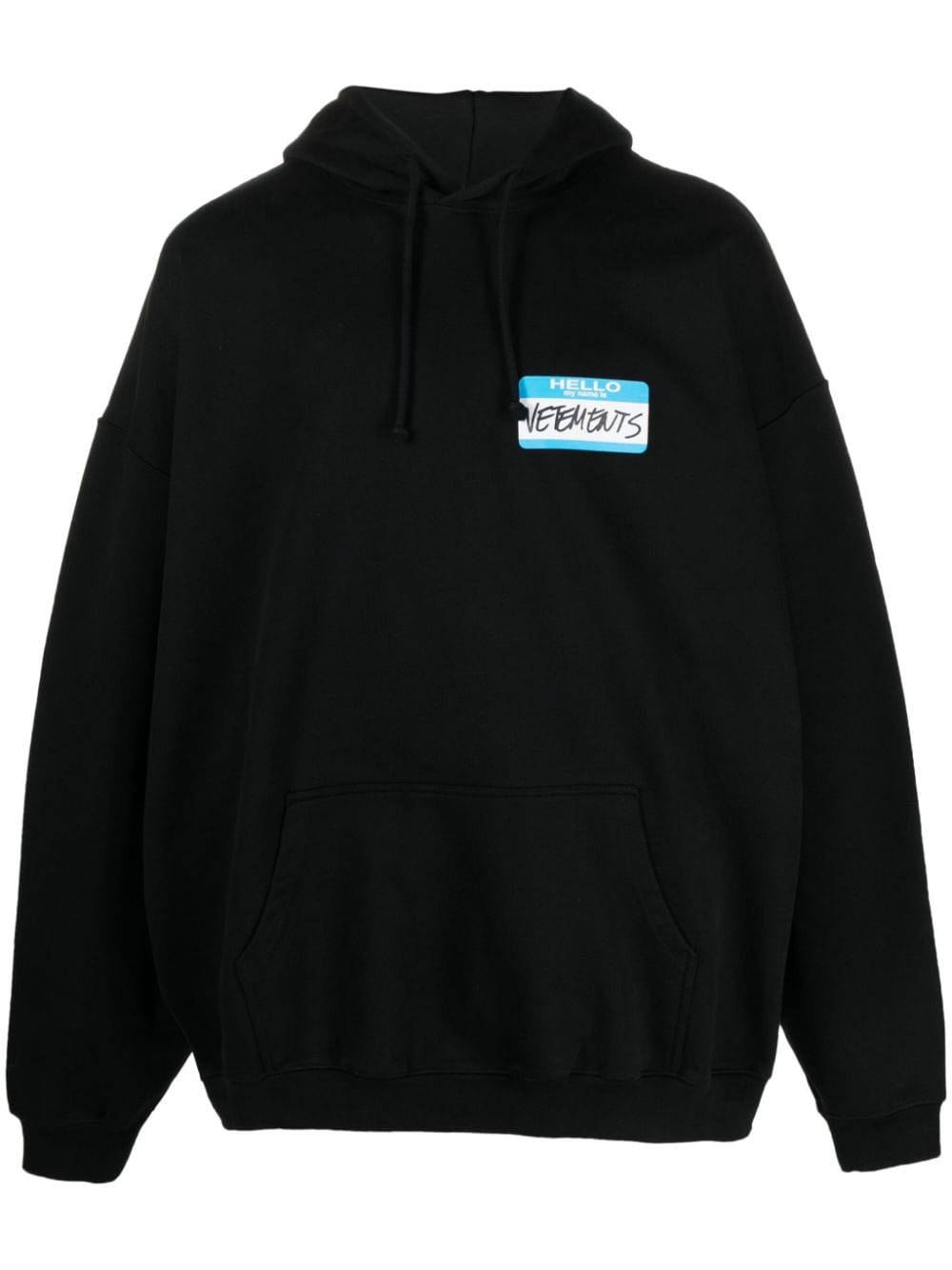 専用　VETEMENTS HELLO Hoodie Black Buy Vetements Name-tag Printed Hoodie - Black At 39% Off