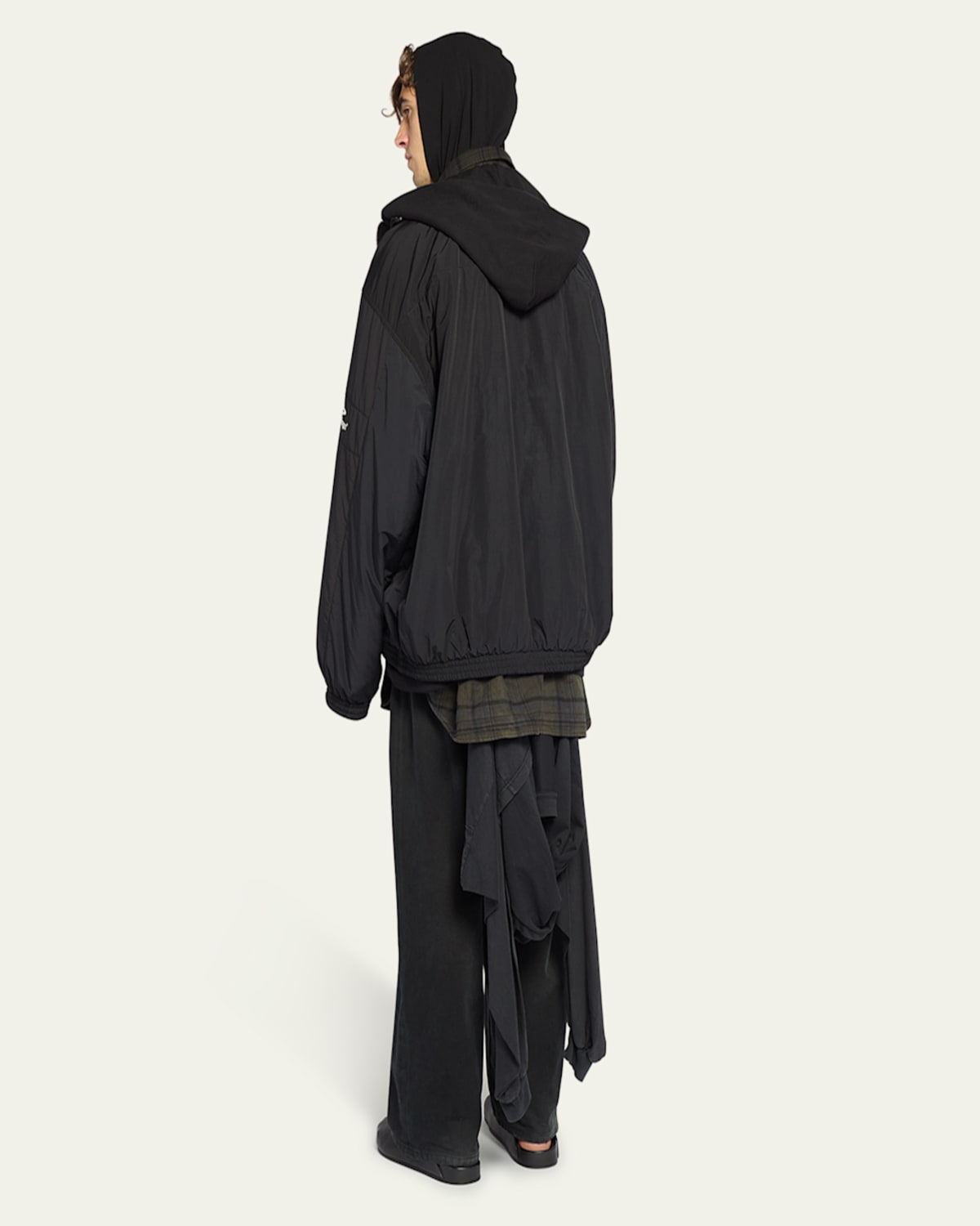 Balenciaga 3b Sports Icon Layered Tracksuit Jacket - Noir 