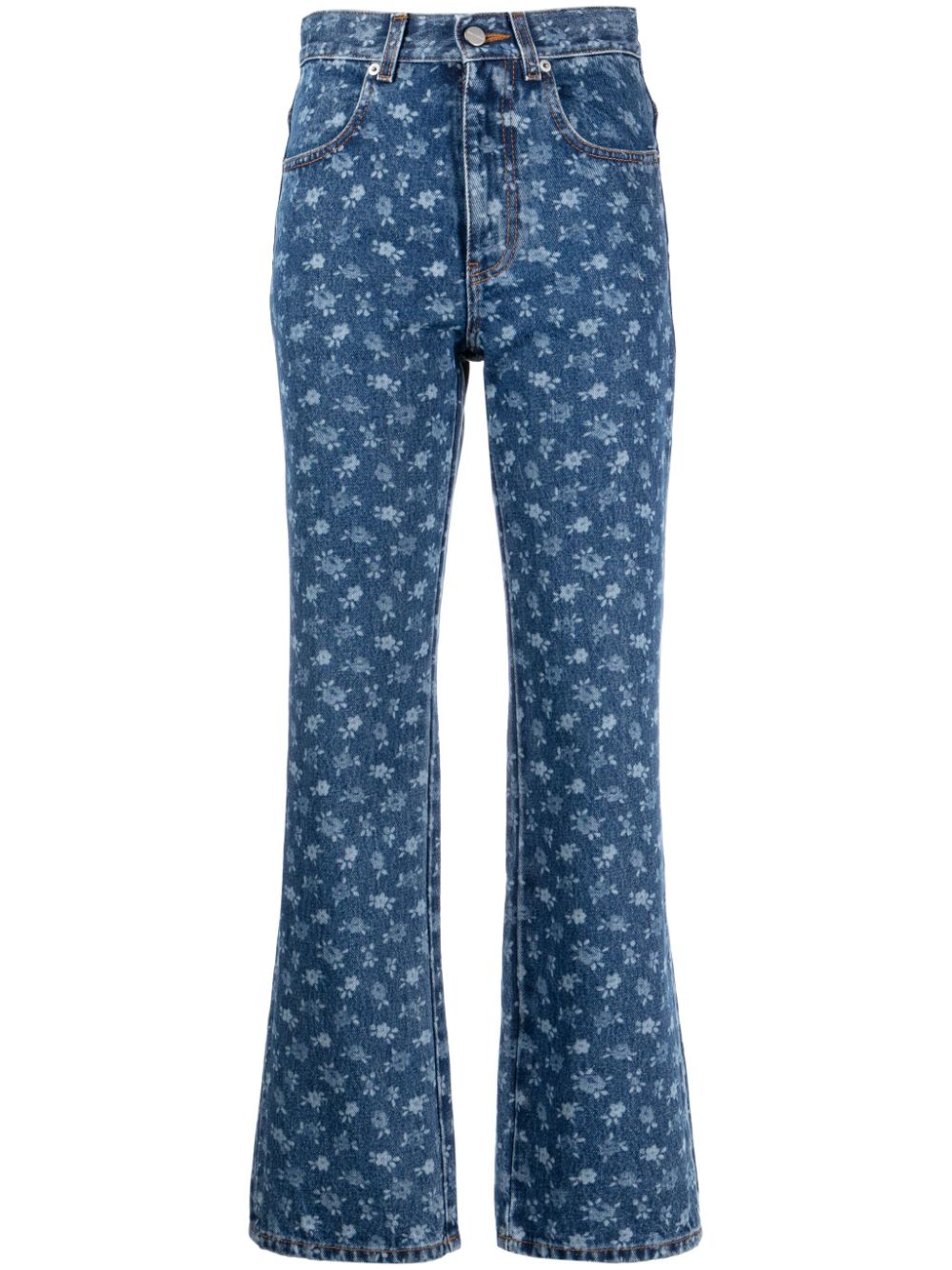 Buy MOLLY GODDARD Dorianna Straight-leg Jeans - Blue At 72% Off