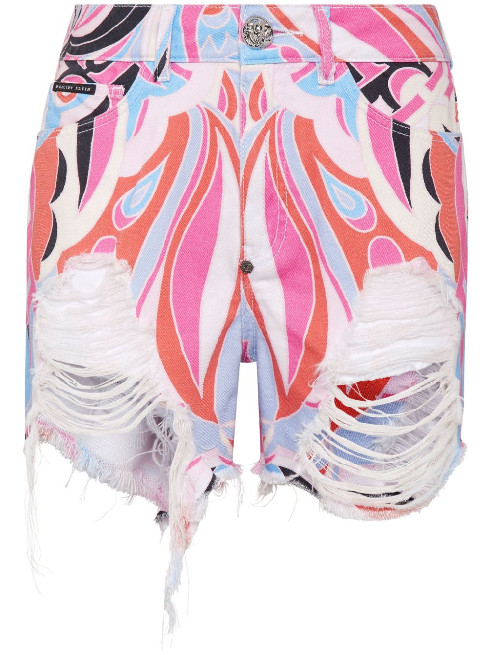 PHILIPP PLEIN Philipp Plein Abstract Print Mini Shorts