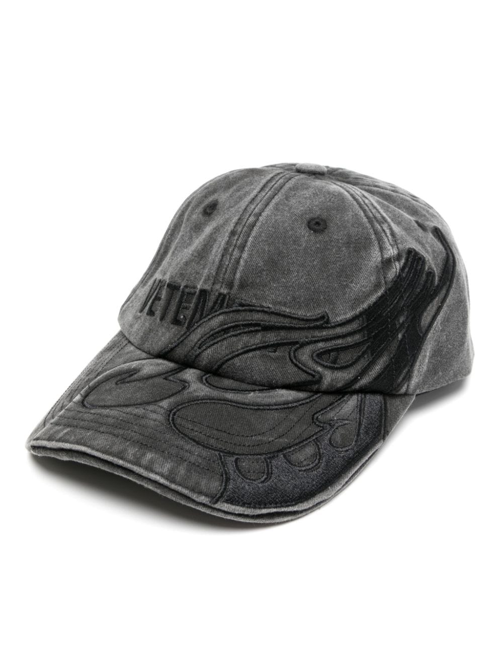 Vetements Flame-Logo Baseball Cap - Grey | Editorialist Vetements Flame-Logo Baseball Cap - Grey | Editorialist