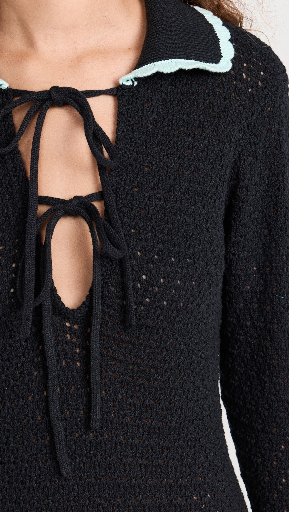 kitri crochet dress Kitri + Delilah Ivory Crochet Knit Dress