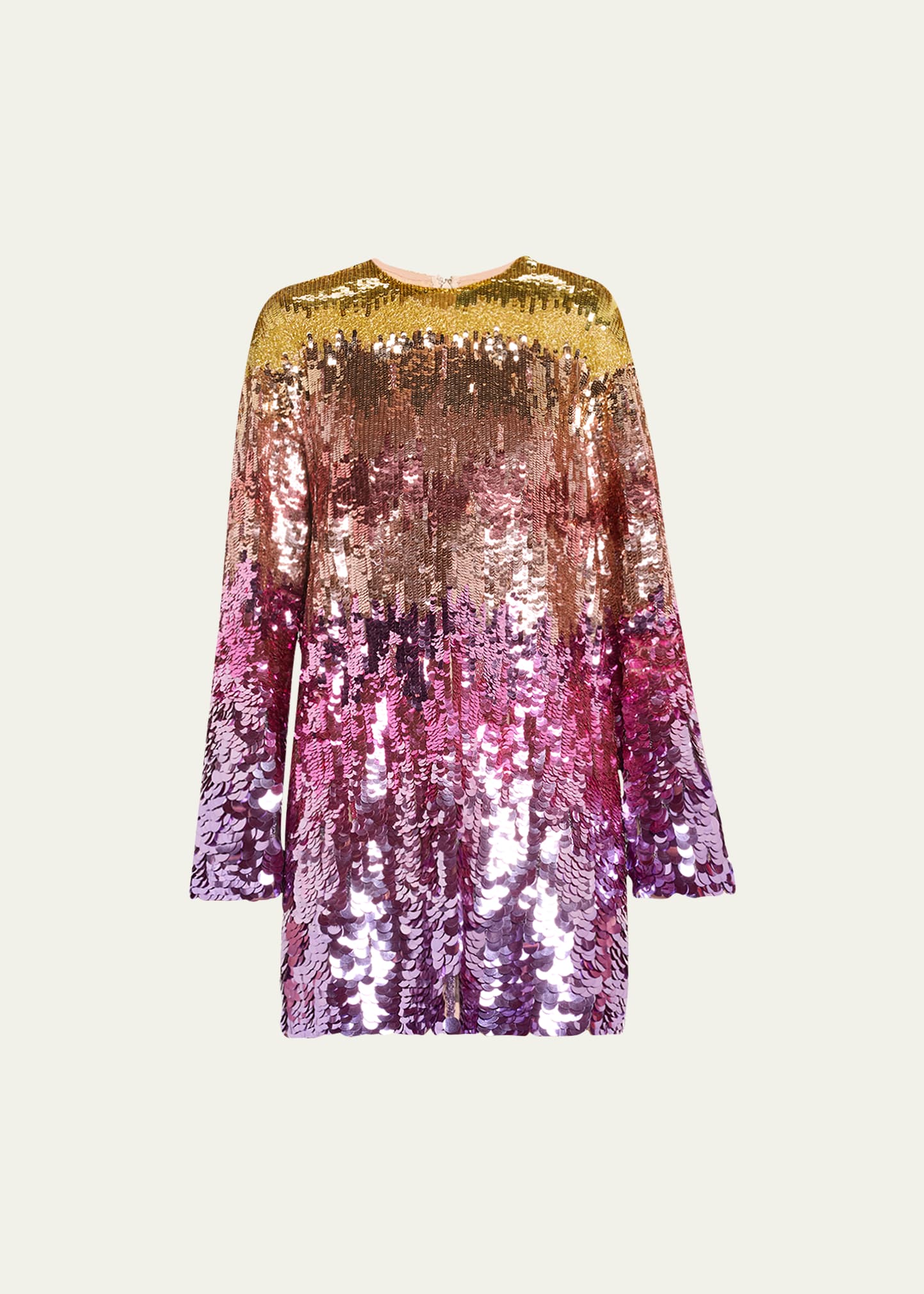 Valentino Garavani Ombre Sequined Shift Mini Dress - Multi | Editorialist Valentino Garavani Ombre Sequined Shift Mini Dress - Multi | Editorialist
