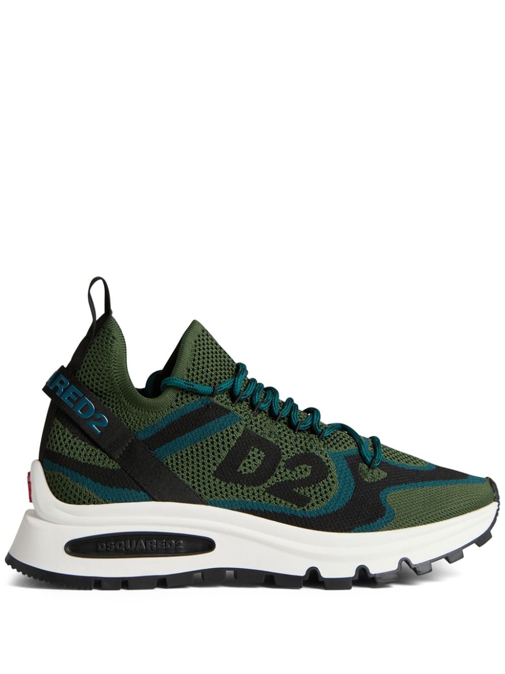 Dsquared2 Run Ds2 Intarsia-Knit Logo Sneakers In Green - 40% Off
