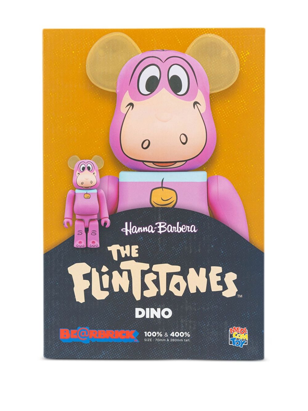 Medicom Toy X The Flintstones Dino Be@Rbrick 100% And 400% Figure 
