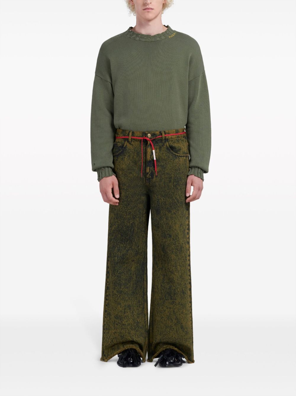 MARNI Marble-Dyed Wide-Leg Jeans