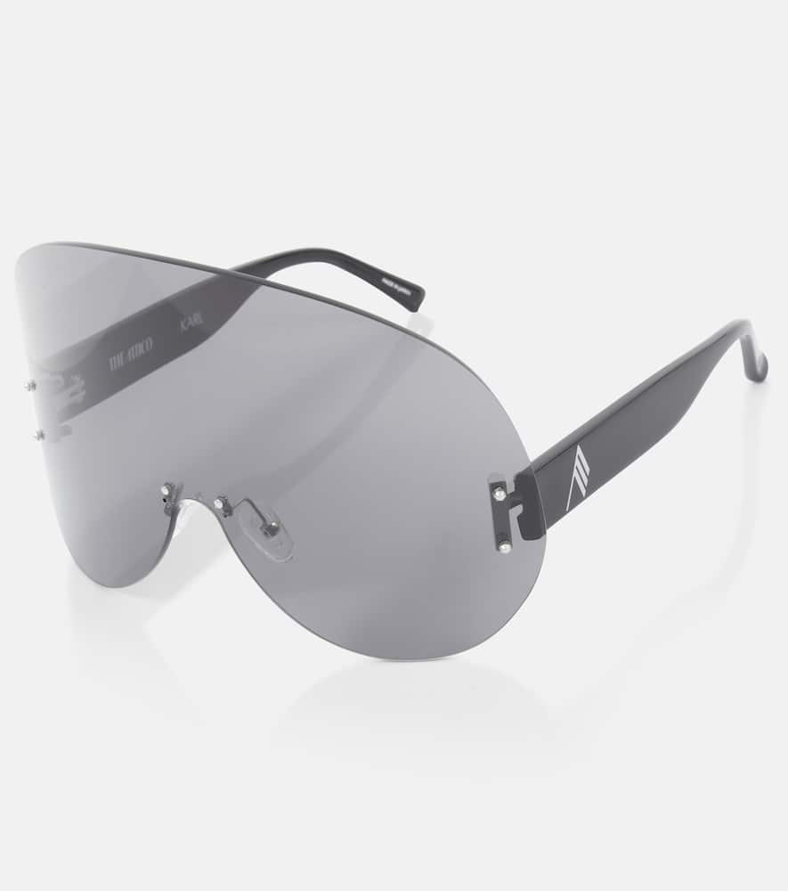 Attico X Linda Farrow Karl Mask Sunglasses - Black | Editorialist