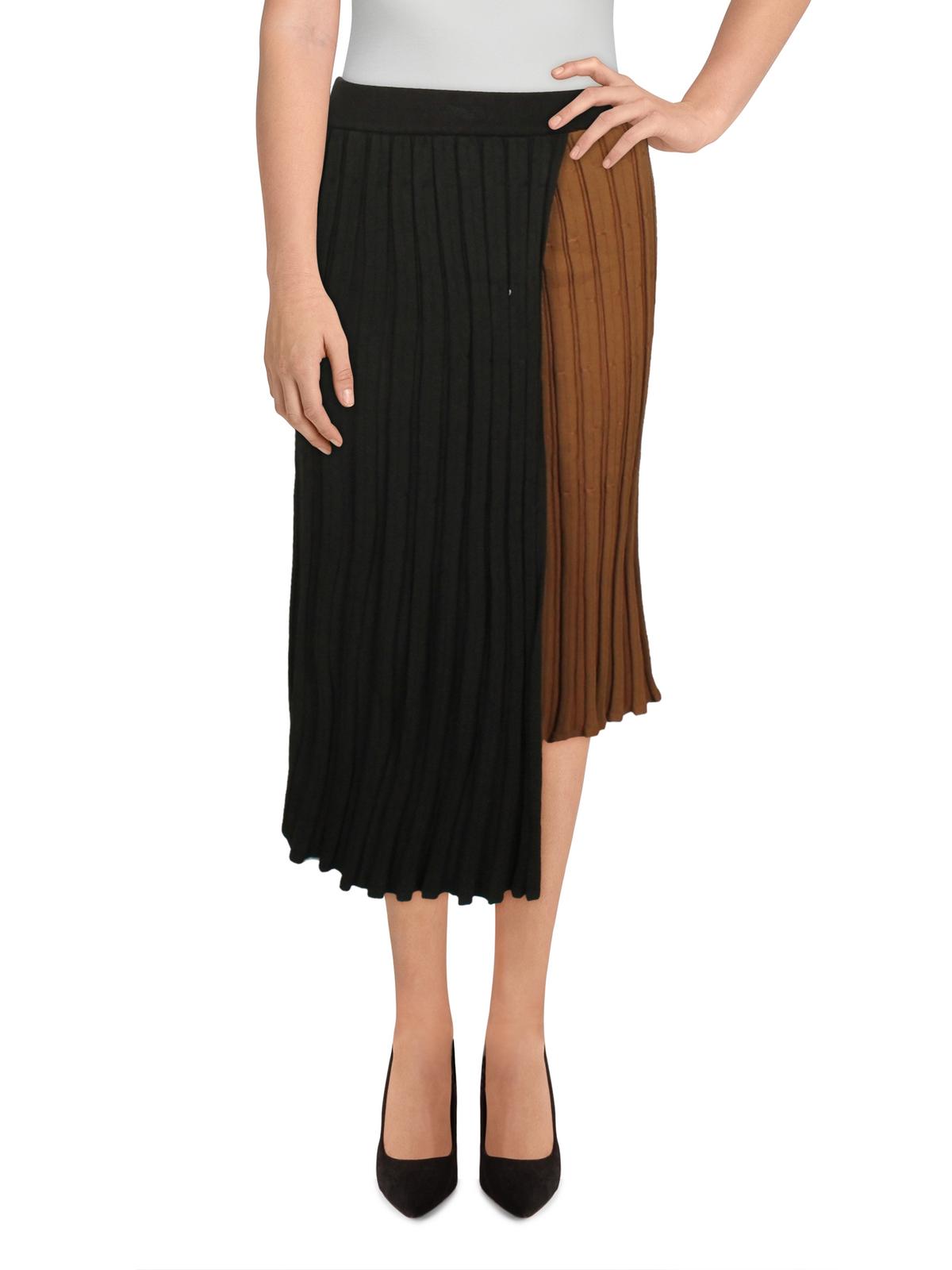 Nancy Yang Knit Ribbed Asymmetrical Skirt In Black - 66% Off | Editorialist