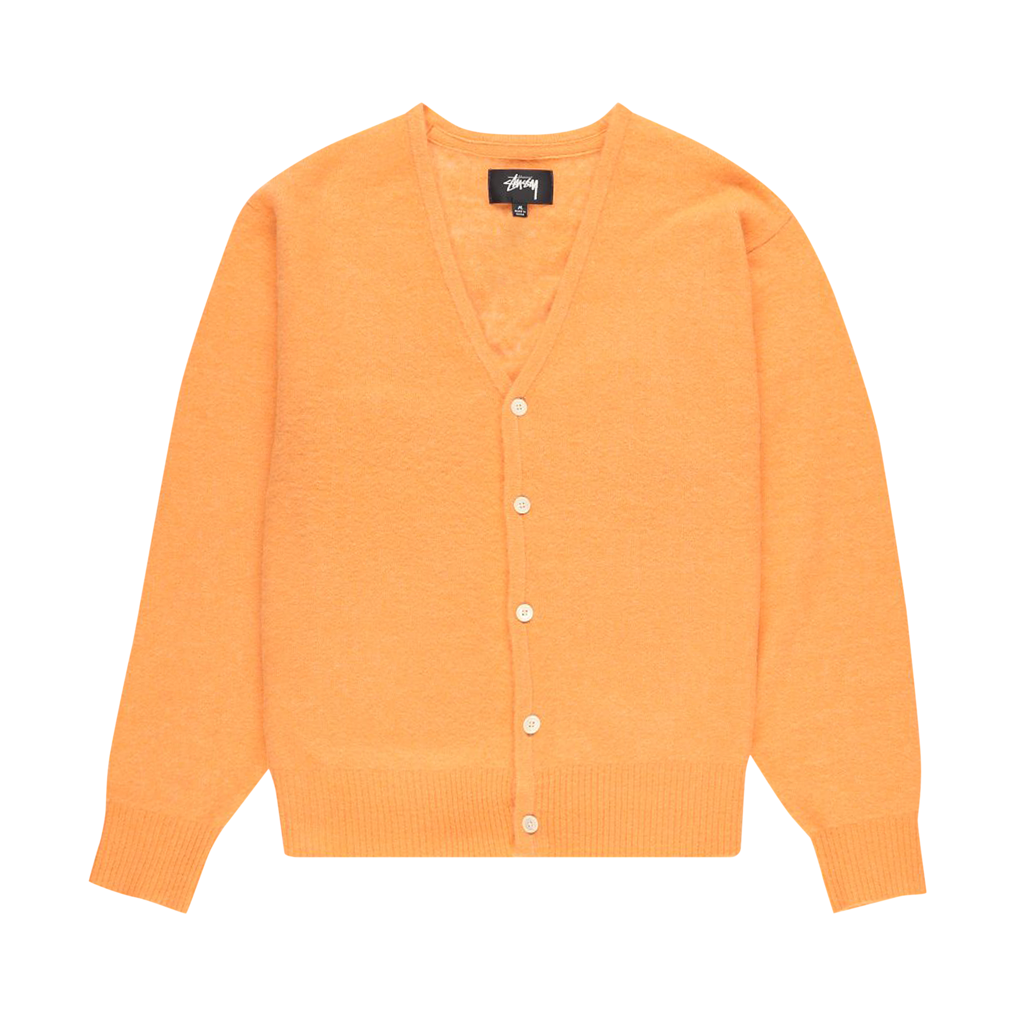 StüSsy Brushed Cardigan - Orange | Editorialist