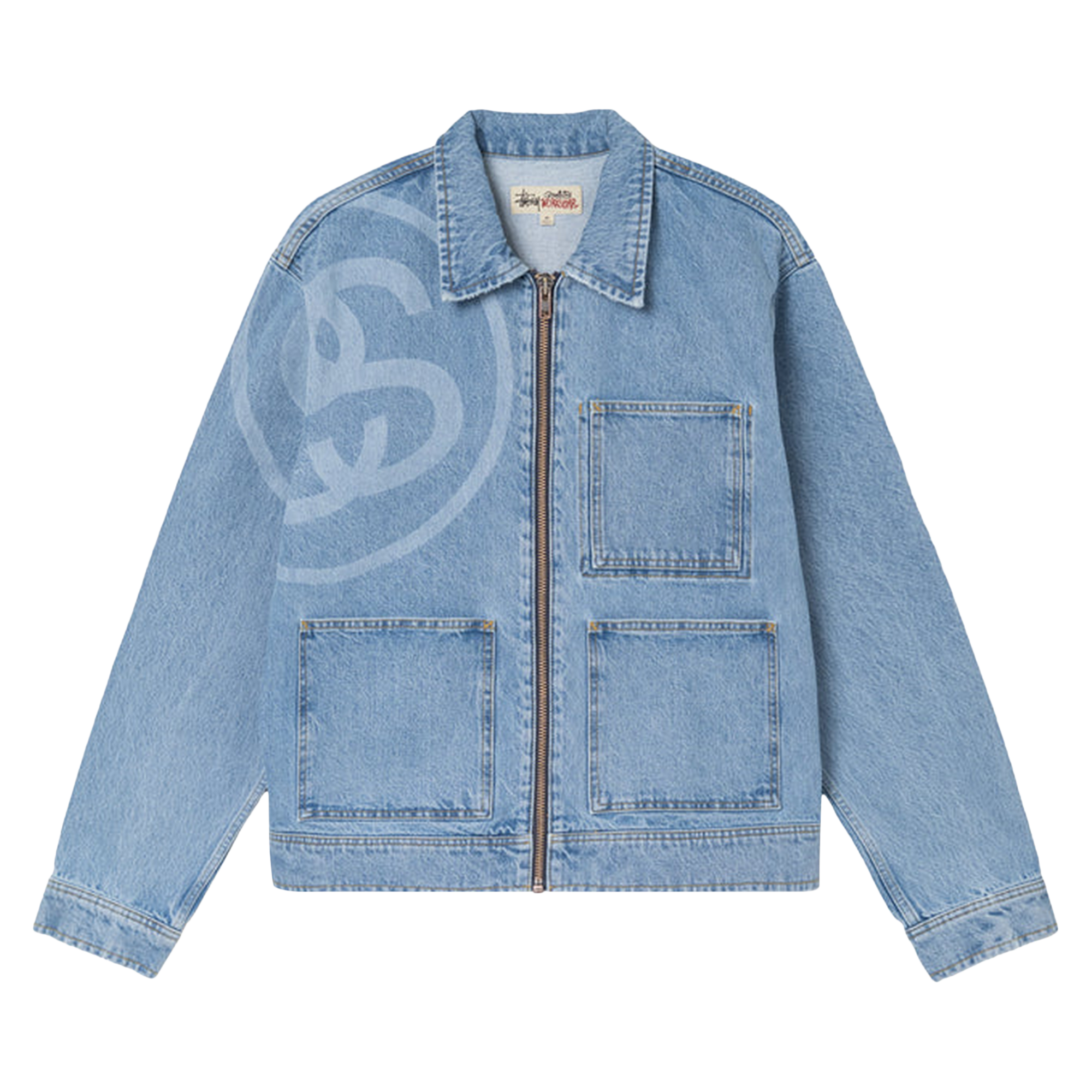StüssySS-Link ZIP WORK JACKET Stussy Zip Work Denim City Link Jacket One Wash Men's - SS24