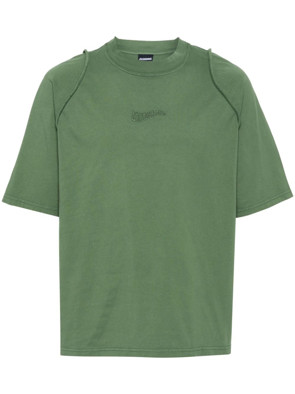 Jacquemus Le T-Shirt Camargue Logo-Embroidered Top In Green - 30 