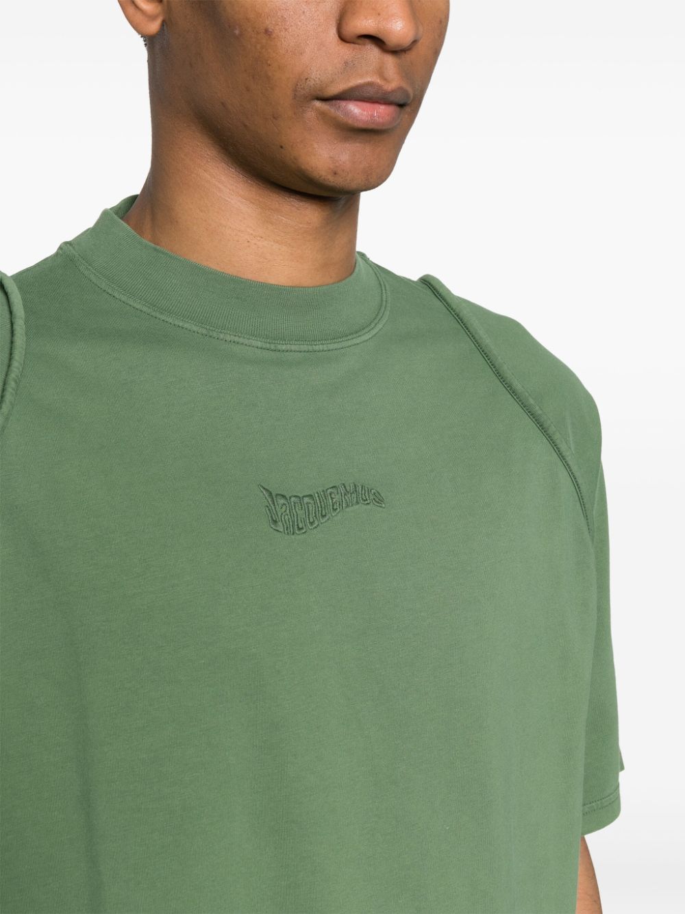 Jacquemus Le T-Shirt Camargue Logo-Embroidered Top In Green - 30 
