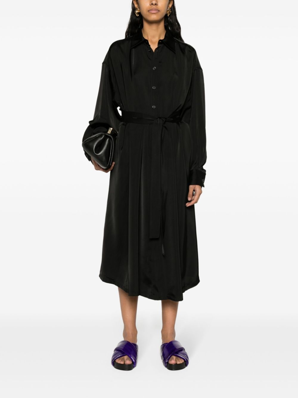 FABIANA FILIPPI Fabiana Filippi Belted Satin Shirtdress