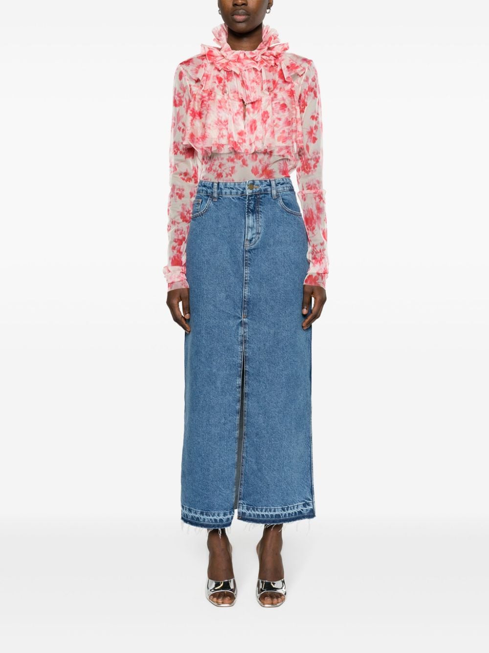 PHILOSOPHY DI LORENZO SERAFINI Philosophy Di Lorenzo Serafini Denim Maxi Skirt