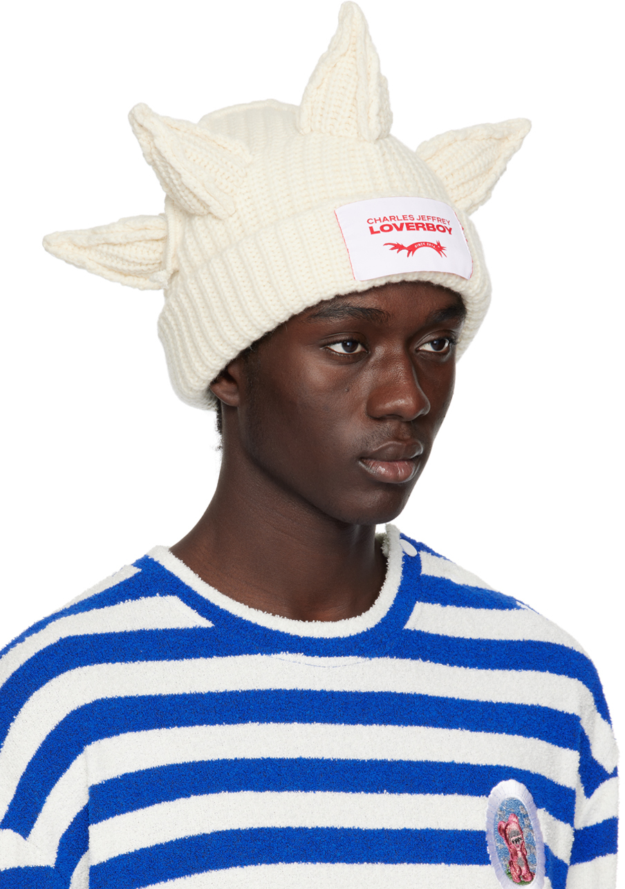 Charles Jeffrey Off-White Berserker Beanie In Ecru - 34% Off