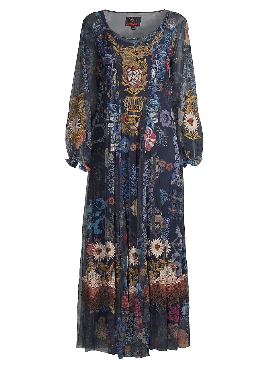 Johnny Was Elrey Embroidered Mesh Maxi Dress In Neutral - 50% Off |  Editorialist