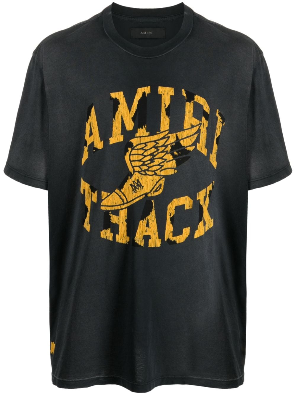 Amiri Track Short-Sleeve T-Shirt In Grey - 48% Off | Editorialist