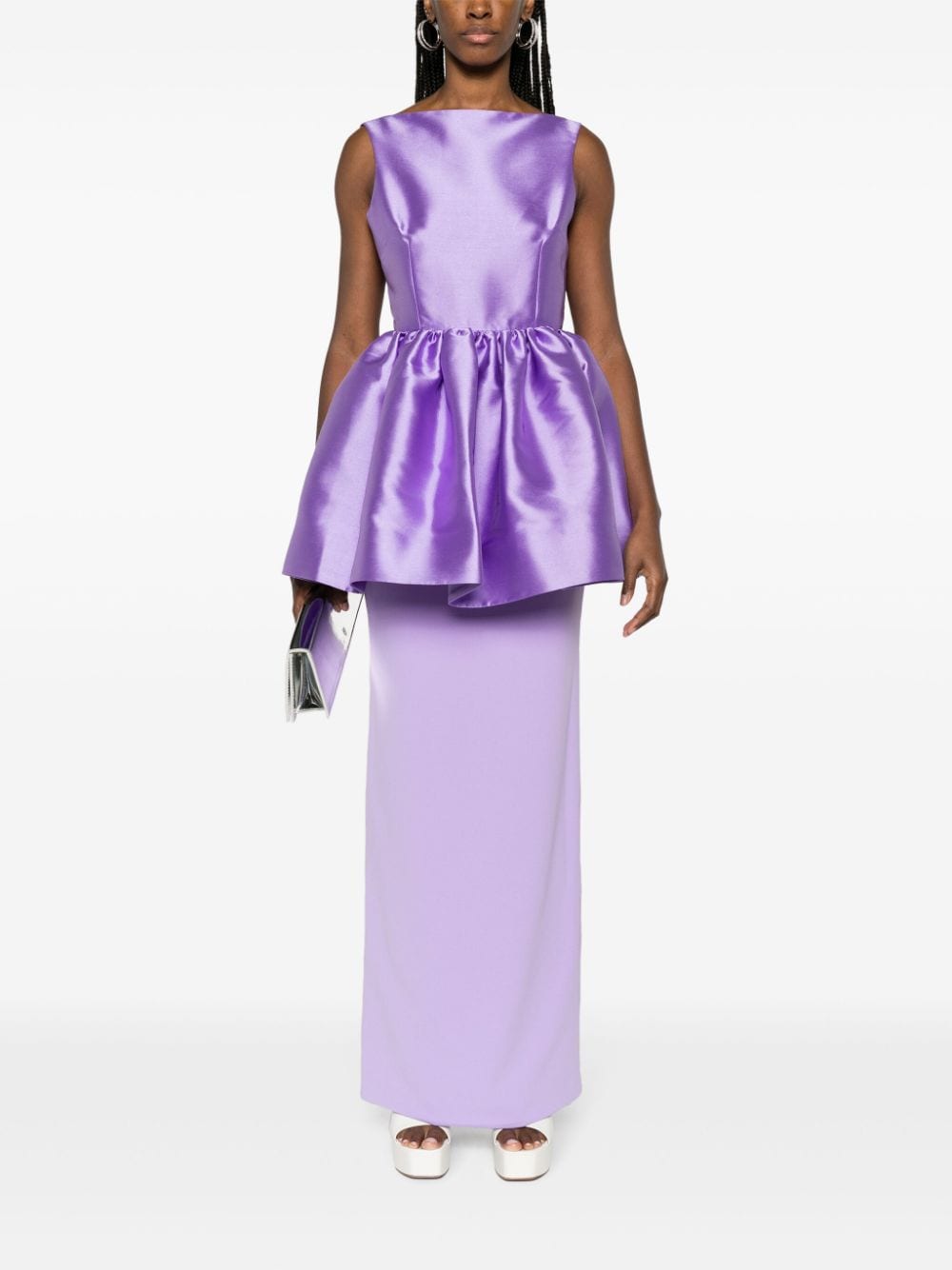 SOLACE LONDON Solace London Alda Peplum-Skirt Maxi Dress