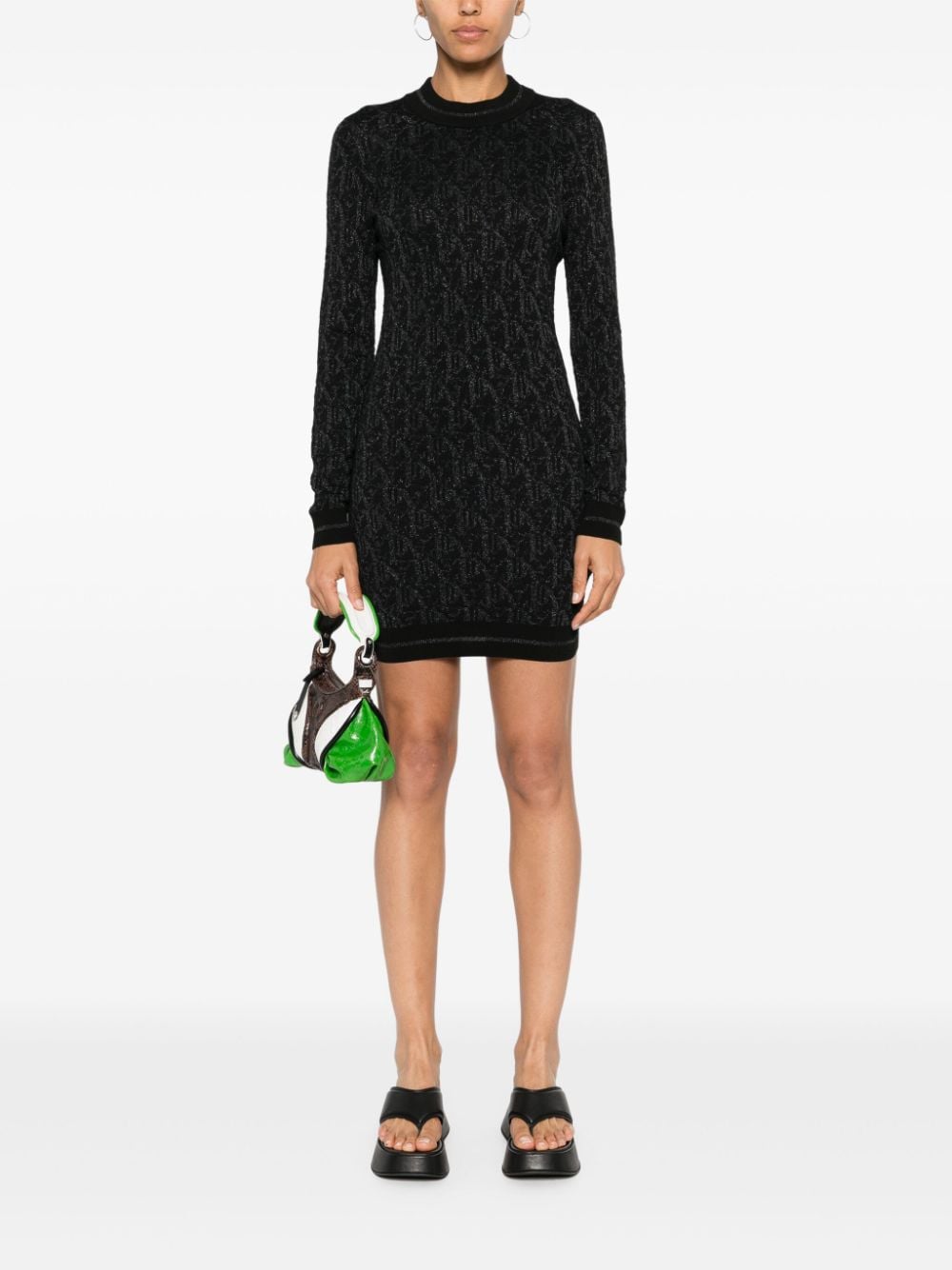 PALM ANGELS Palm Angels Monogram-Jacquard Mini Dress