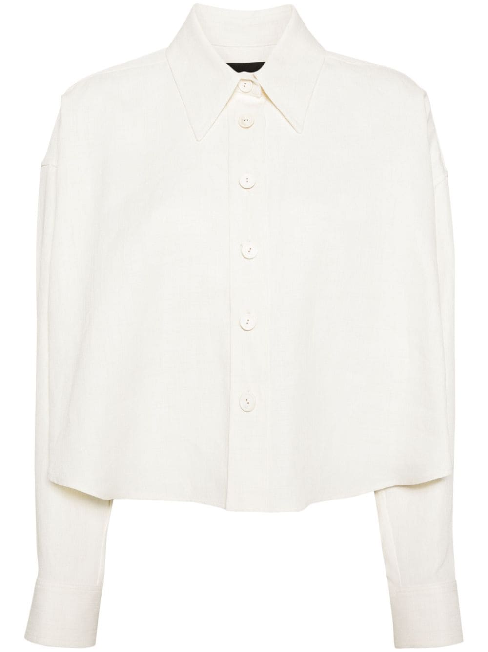 Fabiana Filippi Linen Blend Shirt With Drawstring In White