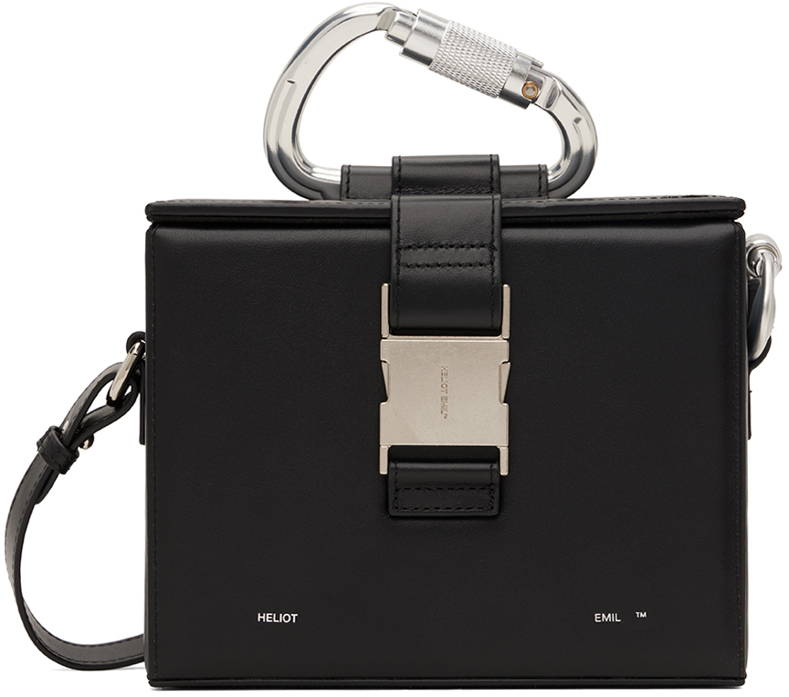 Heliot Emil Leather Carabiner Box Bag - Black | Editorialist