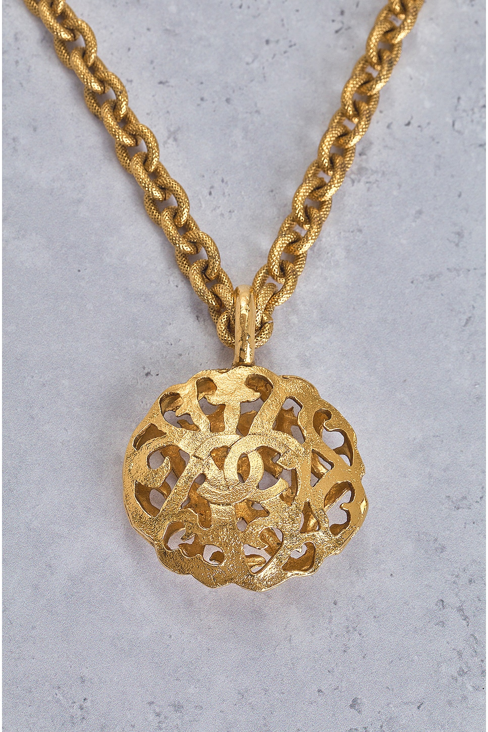 Chanel Coco Mark Necklace Gold Plated #309083C70B CHANEL COCO Mark Necklace Matelasse vintage gold Plated Gold  main image 4
