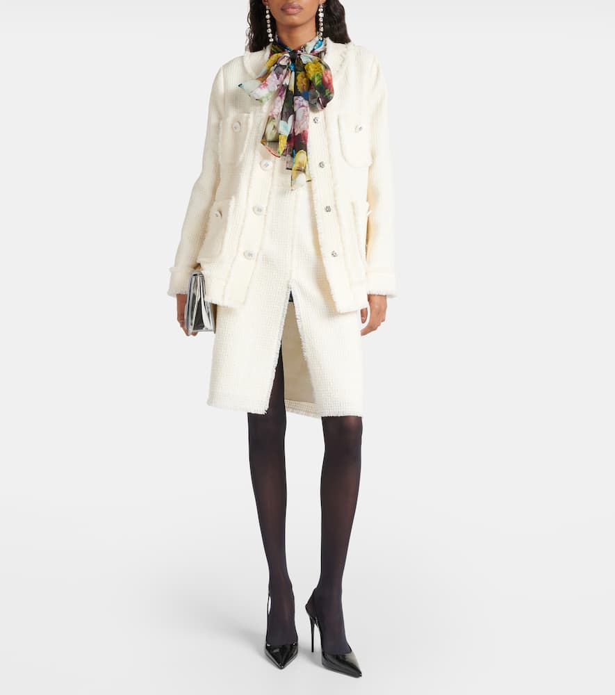 DOLCE & GABBANA Dolce&Gabbana Wool-Blend Tweed Midi Skirt