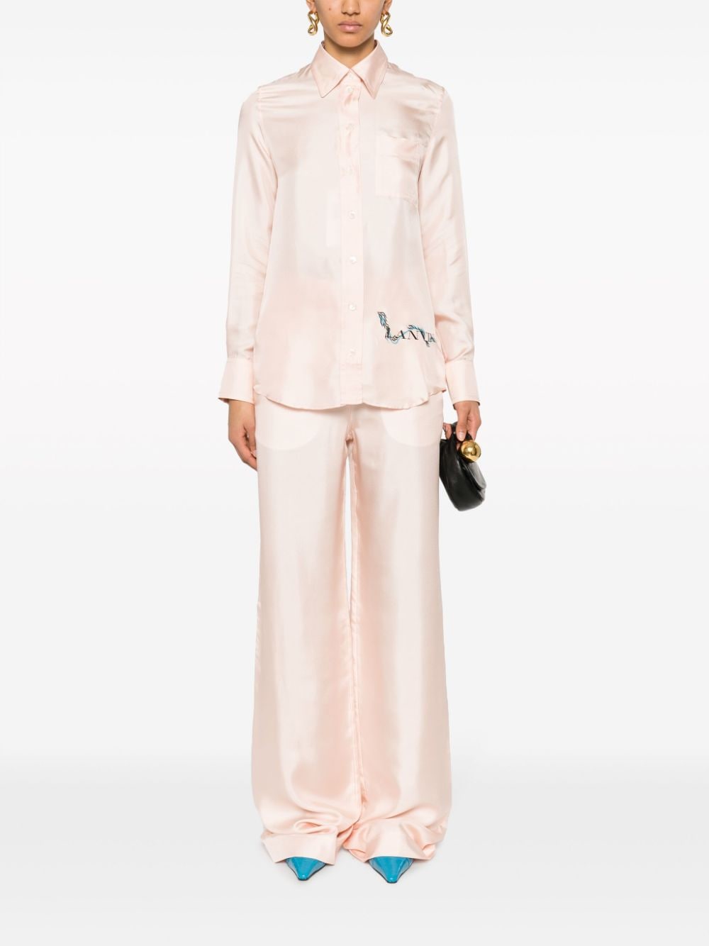 LANVIN Lanvin Logo-Print Silk Shirt