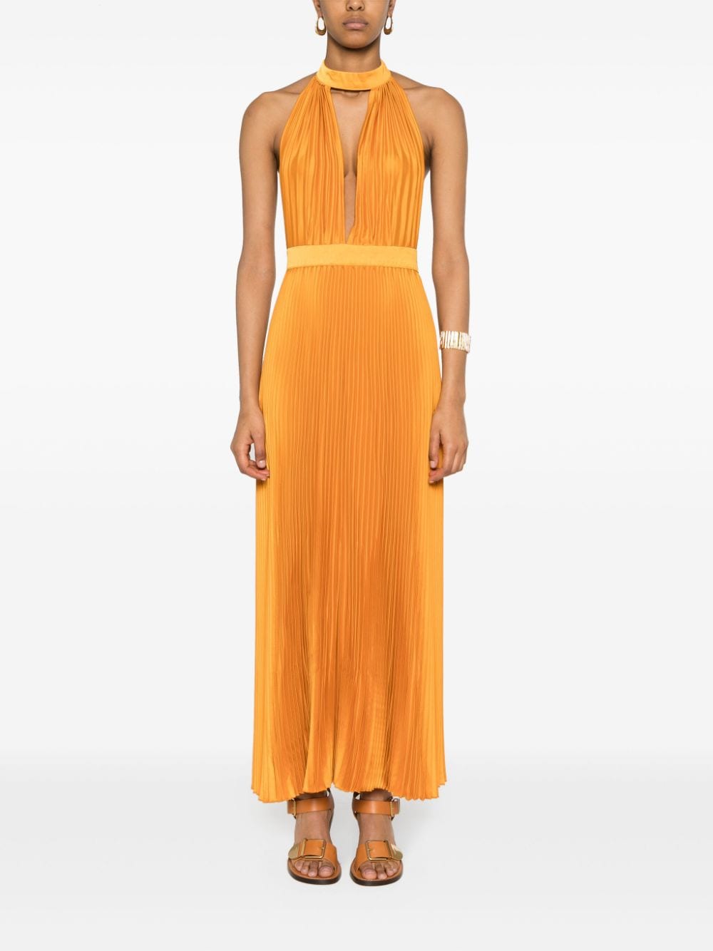 L'IDEE Chateau Pleated Maxi Dress