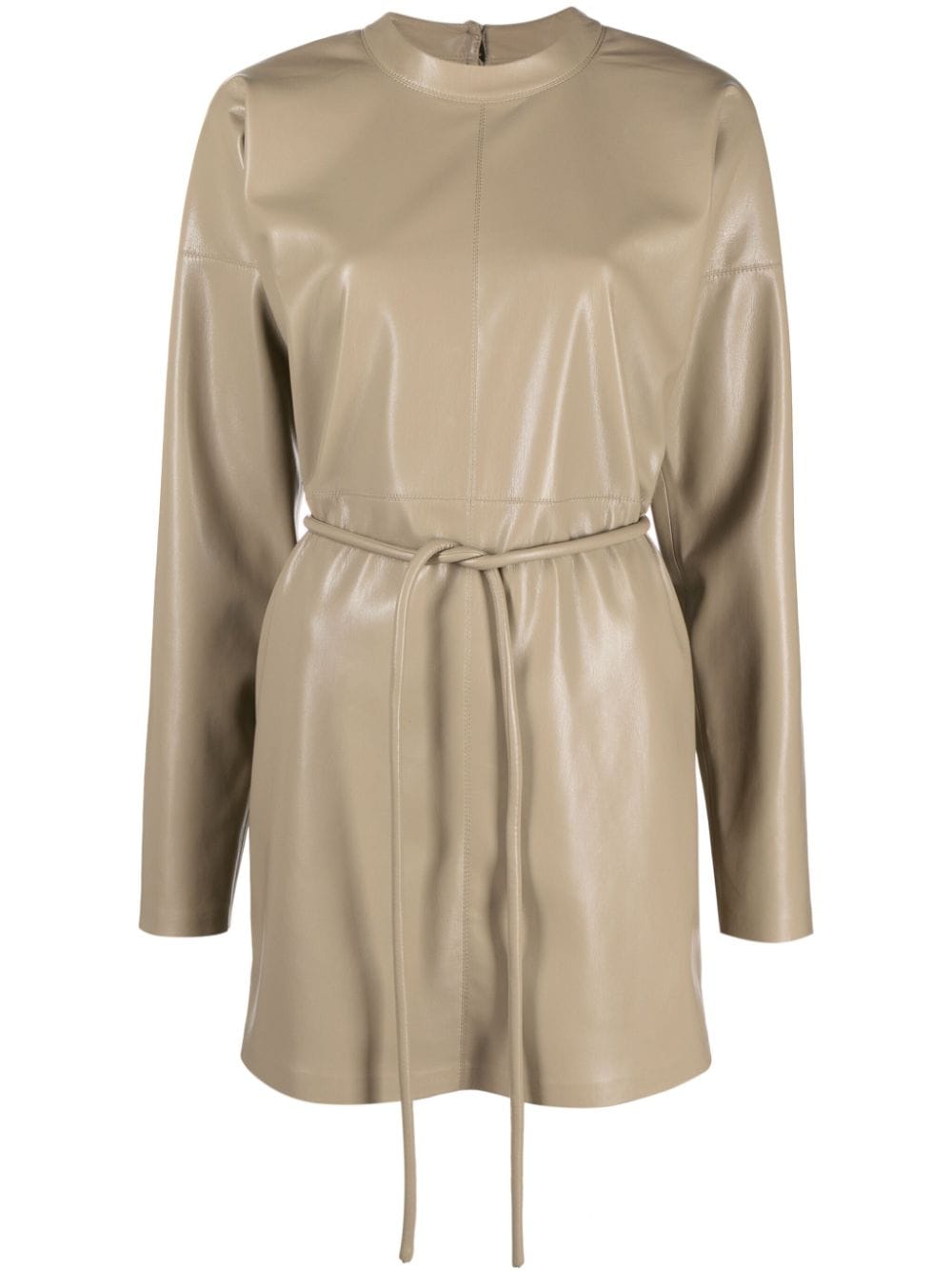 Nanushka Faux-Leather Mini Dress In Neutrals - 50% Off | Editorialist