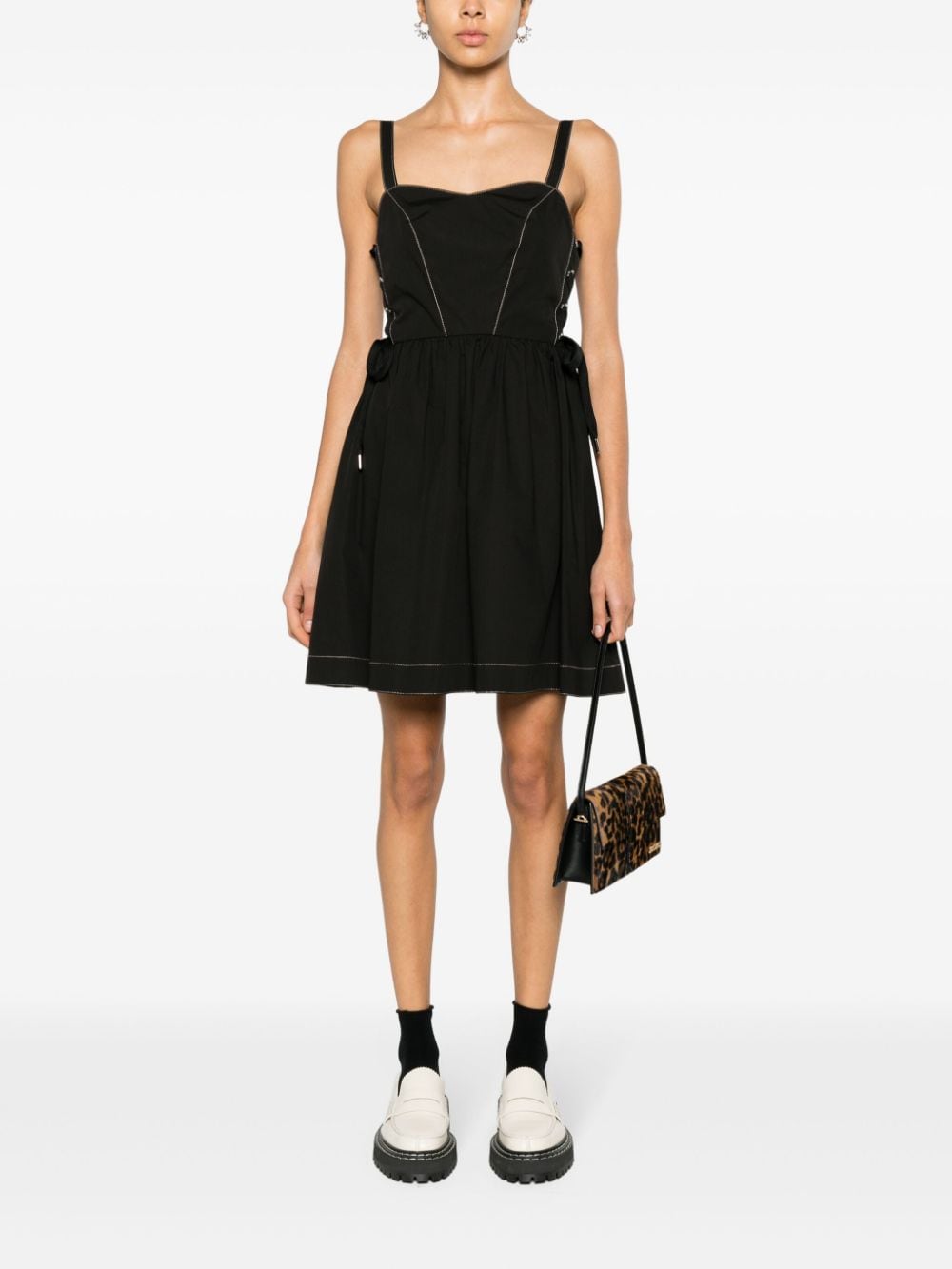 PINKO PINKO Lace-Up Cotton Minidress
