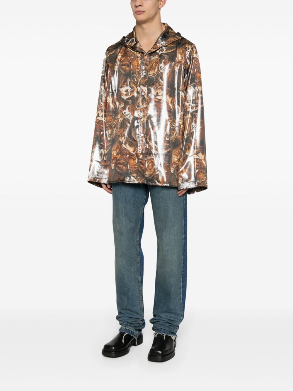ACNE STUDIOS Acne Studios Graphic-Print Lightweight Hooded Jacket