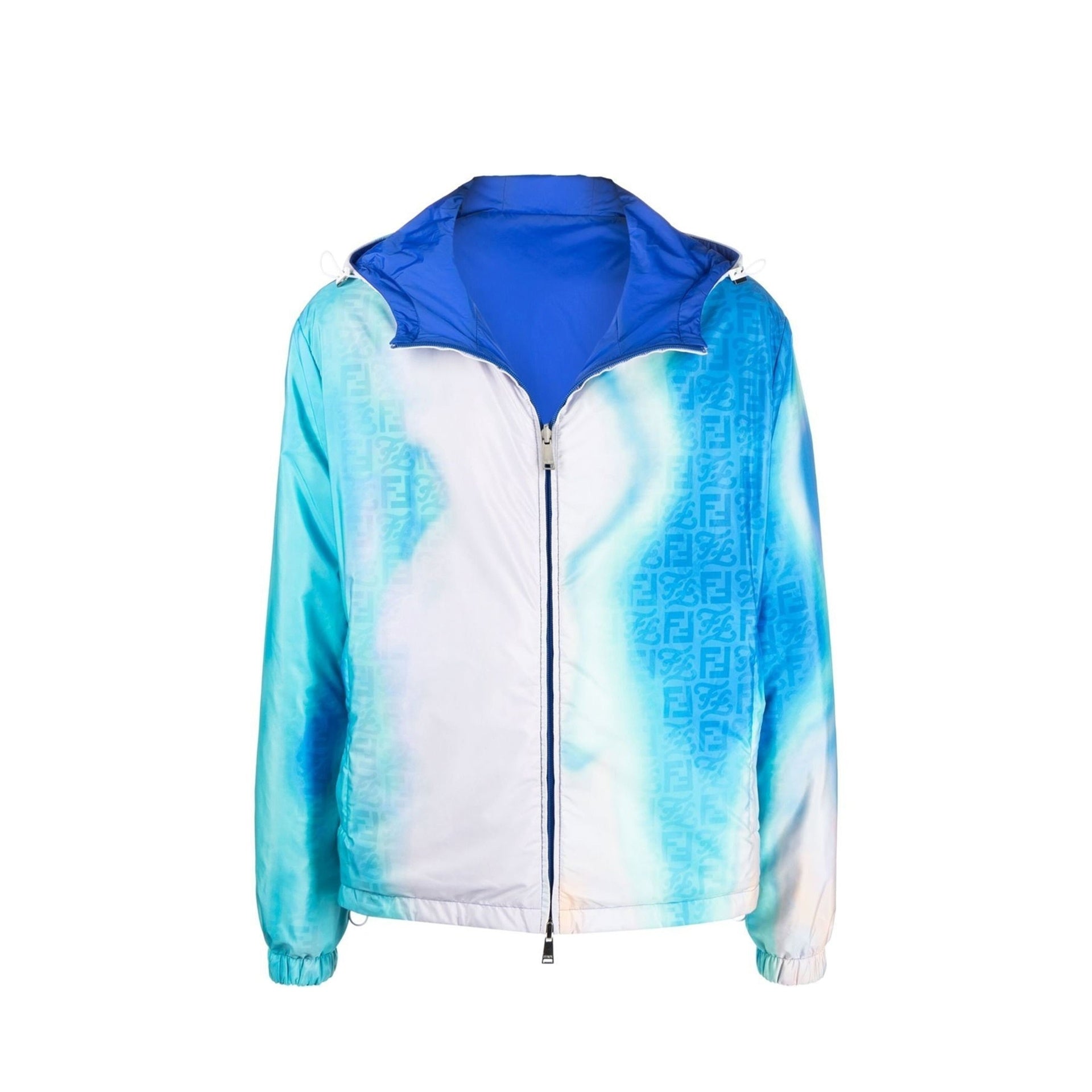 Fendi Reversible Logo Windbreaker Jacket - Blue | Editorialist