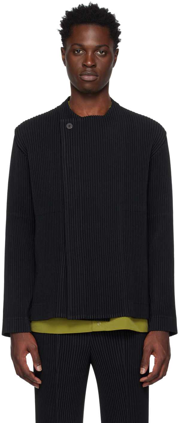 Issey Miyake Black Wool Like Light Jacket - 15-Black | Editorialist