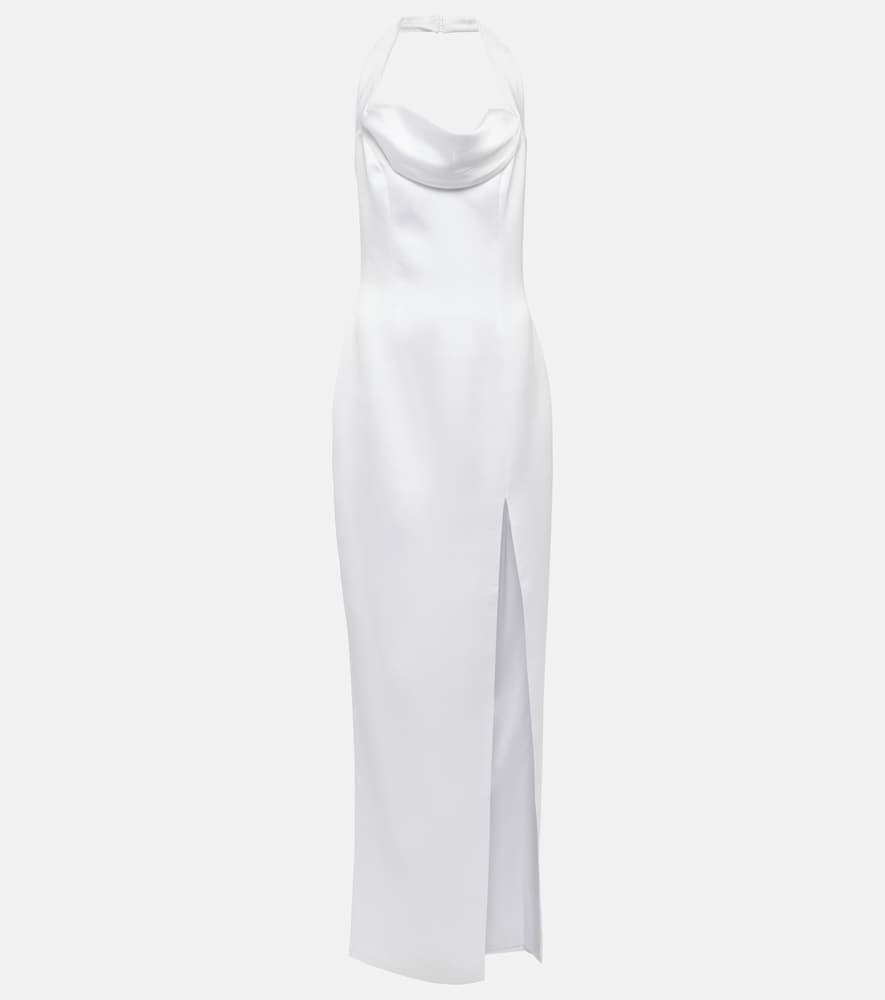 Rasario Halterneck Gown - White - 60% Off | Editorialist