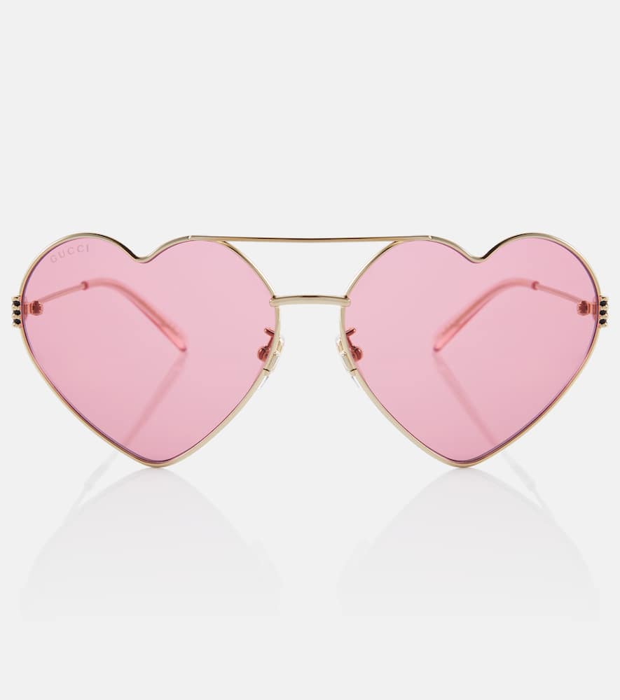 Gucci Heart Sunglasses - Gold | Editorialist
