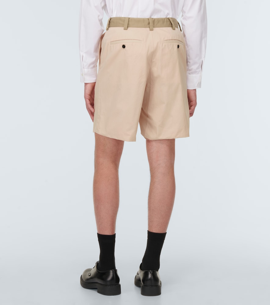 Sacai Cotton Bermuda Shorts With Cupro Lining - Beige | Editorialist