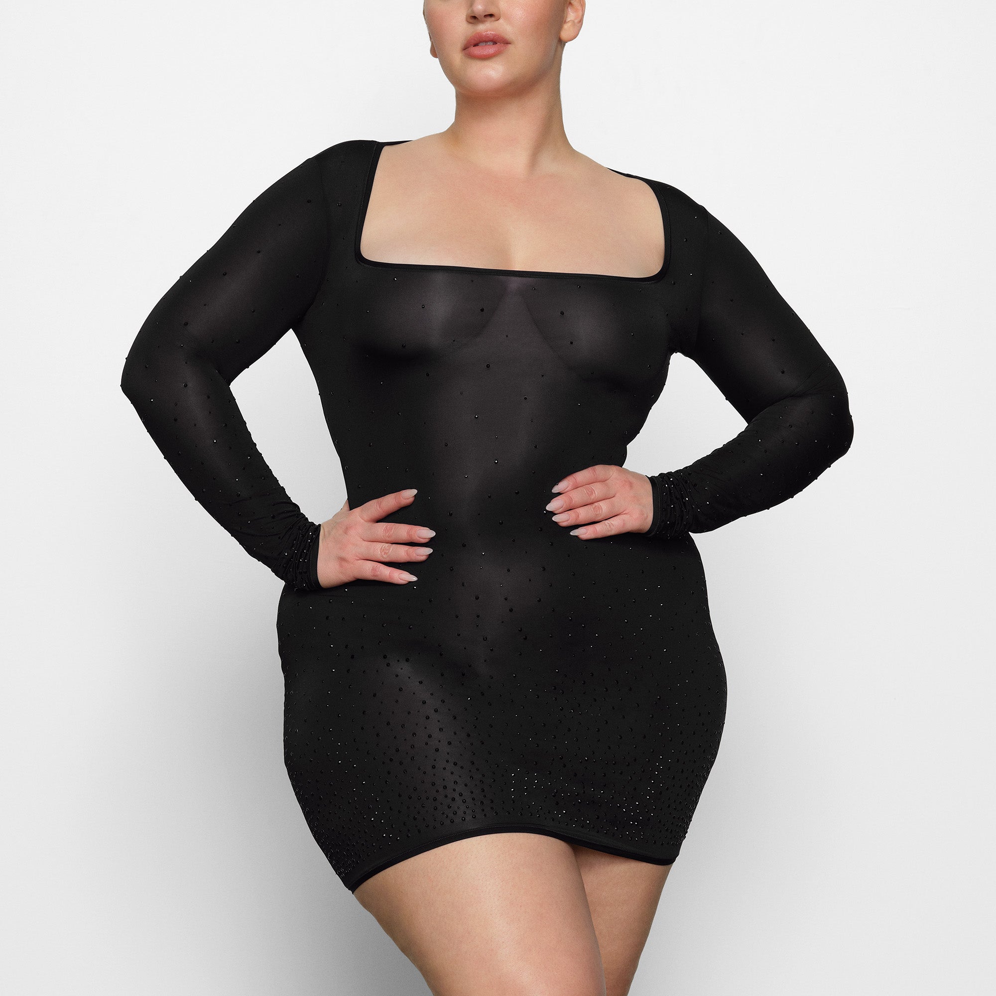 Skims Jelly Sheer Rhinestone Dress - Petal | Editorialist